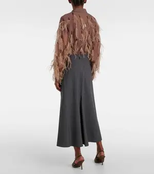 Brunello Cucinelli Wool-blend Midi Skirt