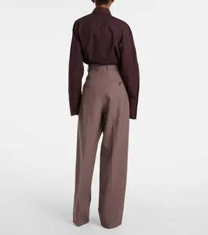 Stella McCartney Wide-leg Wool Pants - Grey