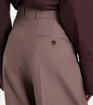 Stella McCartney Wide-leg Wool Pants - Grey