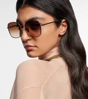 Chloé Scalloped Square Sunglasses