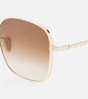 Chloé Scalloped Square Sunglasses - Brown