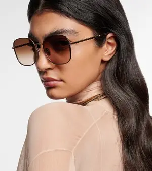 Chloé Scalloped Square Sunglasses - Brown