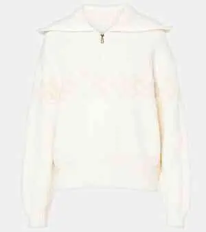 Bogner Elana Jacquard Wool-blend Half-zip Sweater