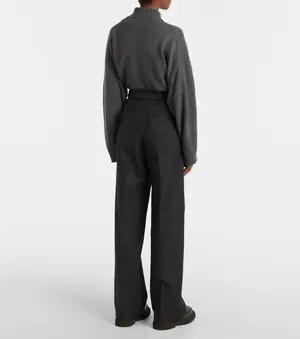 Brunello Cucinelli High-rise Wide-leg Wool Pants
