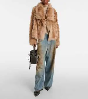 YVES SALOMON Shearling Jacket - Beige