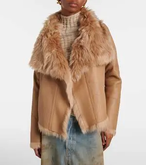 YVES SALOMON Shearling Jacket - Beige