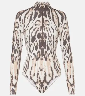 Bogner Viviane Animal-print Jersey Bodysuit