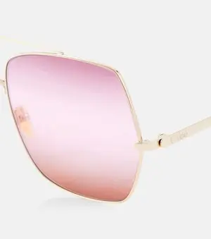 Chloé Aly Square Sunglasses - Red