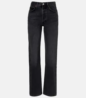 AGOLDE Kelly High-rise Straight Leg Jeans - Black
