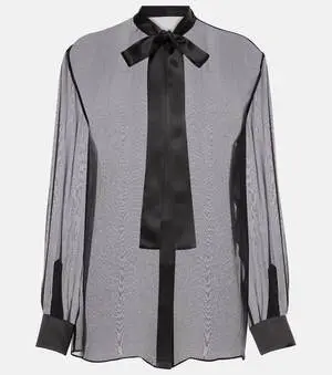 Dolce & Gabbana Tie-neck Silk Blouse - Black