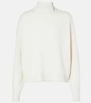 Brunello Cucinelli White Cashmere Turtleneck