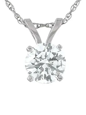BLISS DIAMOND 1/2 Carat Solitaire Lab Grown Diamond Pendant - 14k White Gold
