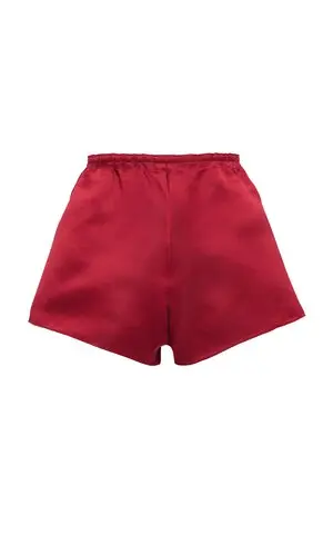 Women's Red High Waisted Shorts