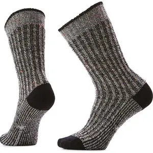 Smartwool Everyday Waffle Press Merino Wool-blend Crew Socks - Black-multi Donegal