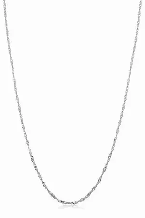 ORADINA 14k Gold Spirah Chain Necklace - White Gold