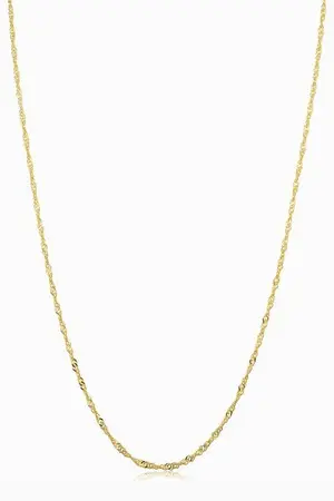 ORADINA 14k Gold Spirah Chain Necklace Yellow Gold