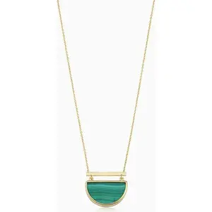 ORADINA 14k Gold Malachite Pendant Necklace