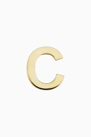 ORADINA 14k Gold Initial Stud Earring - Letter C