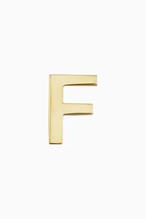ORADINA 14k Gold Initial Stud Earring - Letter F