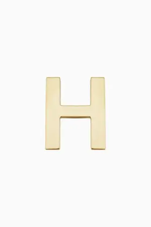 ORADINA 14k Gold Initial Stud Earring Letter H