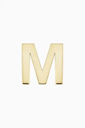 ORADINA 14k Gold Initial Stud Earring - Letter M