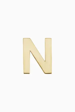 ORADINA 14k Gold Initial Stud Earring - Letter N