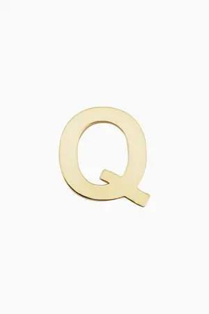 ORADINA 14k Gold Initial Stud Earring - Letter Q