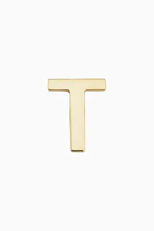 ORADINA 14k Gold Initial Stud Earring Letter T