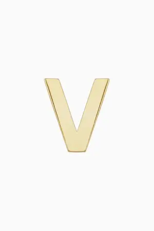 ORADINA 14k Gold Initial Stud Earring - Letter V