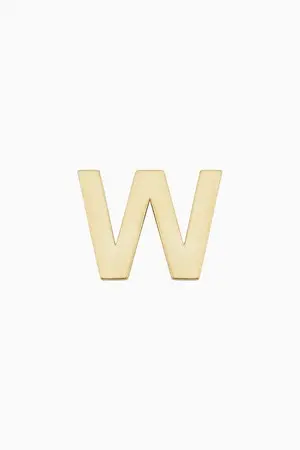 ORADINA 14k Gold Initial Stud Earring Letter W
