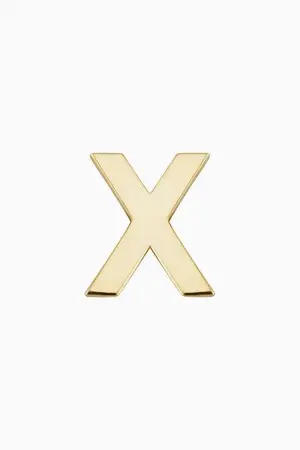 ORADINA 14k Gold Initial Stud Earring Letter X