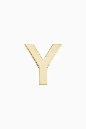 ORADINA 14k Gold Initial Stud Earring - Letter Y