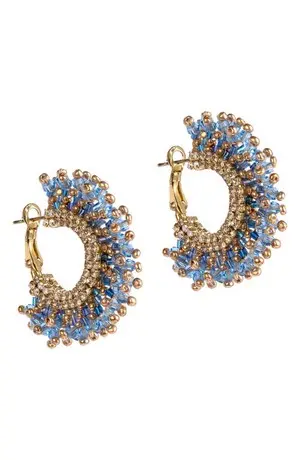 Deepa Gurnani Deepa Gurnani Sierra Hoop Earrings Blue