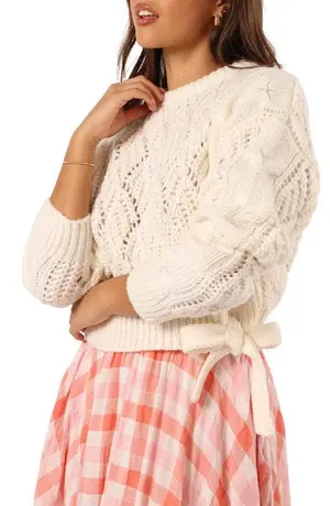 PETAL & PUP Birdie Open Stitch Sweater