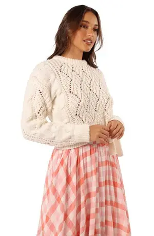 PETAL & PUP Birdie Open Stitch Sweater