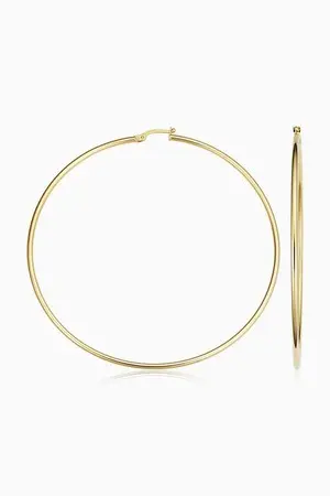 ORADINA 14k Gold Oversized Hoop Earrings - Yellow Gold