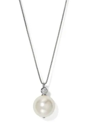Nadri Farrah Xl Faux Pearl Pendant Necklace - Rhodium/ Faux Pearl