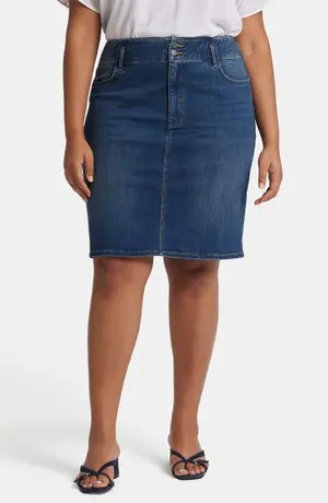 NYDJ Hollywood High Waist Denim Skirt - Olympus