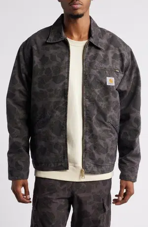 Carhartt Work In Progress Duck Detroit Camo Zip Jacket