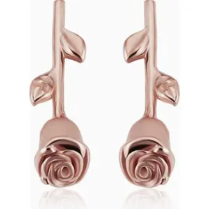 ORADINA 14k Gold Kiss From A Rose Stud Earrings - Rose Gold