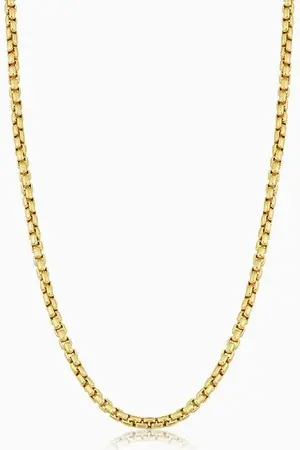 ORADINA 14k Gold Round Bodega Chain Necklace - Yellow Gold