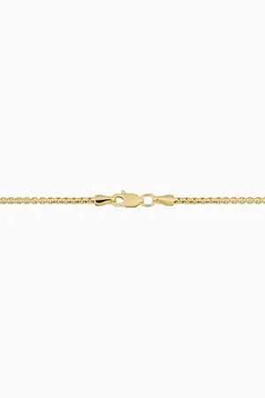 ORADINA 14k Gold Round Bodega Chain Necklace