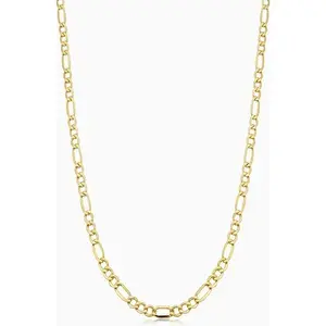 ORADINA 14k Gold Florentine Figaro Chain Necklace - Yellow Gold