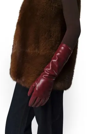 Apparis Gwen Faux Leather Gloves - Crimson