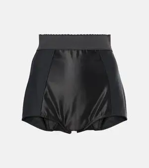 Dolce & Gabbana Paneled High-rise Shorts - Black
