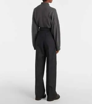 Brunello Cucinelli High-rise Wool Wide-leg Trousers