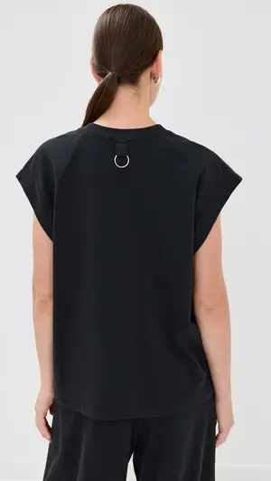 Tibi Sleeveless French Terry Top - Black