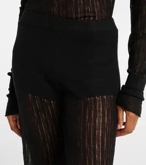DIDU Low-rise Faux Leather Flared Trousers