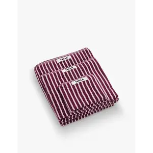 TEKLA Striped Cotton Washcloth 30cm X 30cm Red&rose