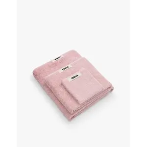 TEKLA Striped Cotton Washcloth 30cm X 30cm Shaded Pink